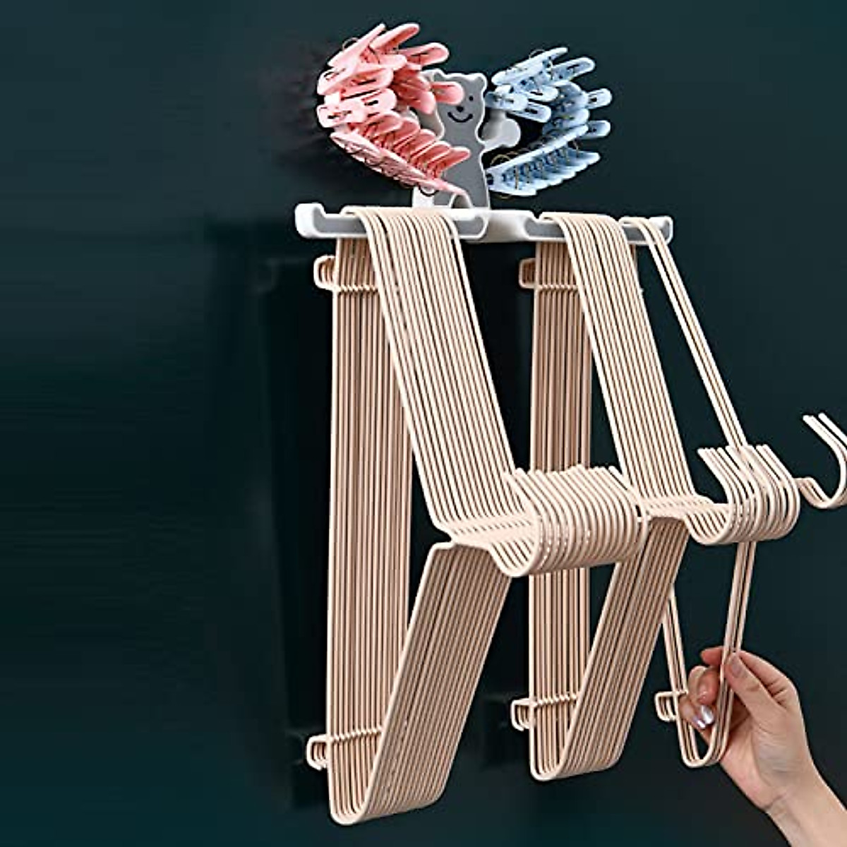 Bathroom Towel Rack, Hand Towel Bar Self Adhesive Wall Mounted Bathroom Towel Holder Kitchen Dishcloth Storage Rod, Towel Racks for Bathroom and Kitchen(Grey)