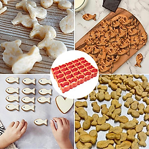 Sidosir 25-Cavity GoldFish Cracker Cookie Cutter, Mini Plastic Fish Biscuit Cutter for Tiny Treats,Fish Shaped Foods, Cookies