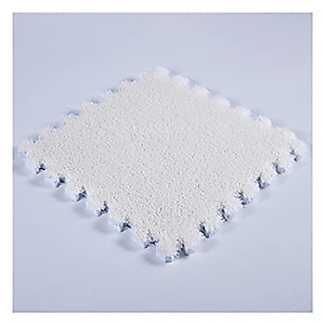 12Pcs Interlocking Carpet Tiles, 12x12inch Soft Foam Floor Mats, Square Puzzle Play Mat for Living Room Bedroom Playroom Decor(Color:White)