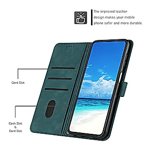 Kainevy for Infinix Note 11 Case Wallet Black with Lanyard Durable Leather Case for Infinix Note 11 Phone Case with Card Holder Buckle Flip Design Protective Cover for Womem Men (Green)