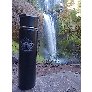 Burnt Bridge Slim Stainless Steel Tumbler & 3 Interchangeable Lids, Travel Double Wall Thermos, Insulated Skinny Stainless Steel Thermos, Metal Leak-Proof Travel Water Bottles with Straw- 24 oz