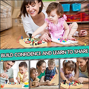 POLKRANE Busy Board with LED Light - Toddler Toys for 1+ year old Boy and Girl, 1-3 year old boy gifts, sensory toys for toddlers 1-3 montessori busy board, light switch toys for toddlers