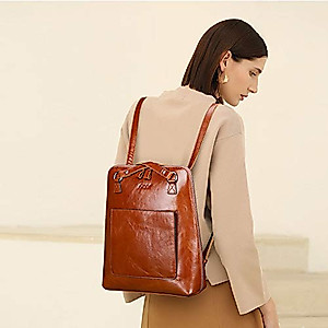 S-ZONE Women Leather Backpack Purse Casual Convertible Shoulder Bags Fashion Rucksack Daypack