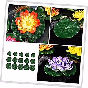 Totority 15pcs Simulated Lotus Leaf Artificiales para Artificial Plants Leaf Decor Artificial Foliage Stem Artificial Pond Plants Lilly Pads Fish Tank Ornament Photo Props