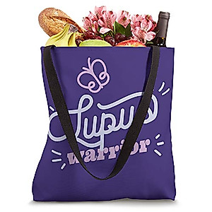 LUPUS WARRIOR Purple Ribbon Butterly Awareness SLE Meme Tote Bag