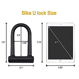 Bike Lock with Key, 1 Pack, Black, U-Lock, Beautiful Design