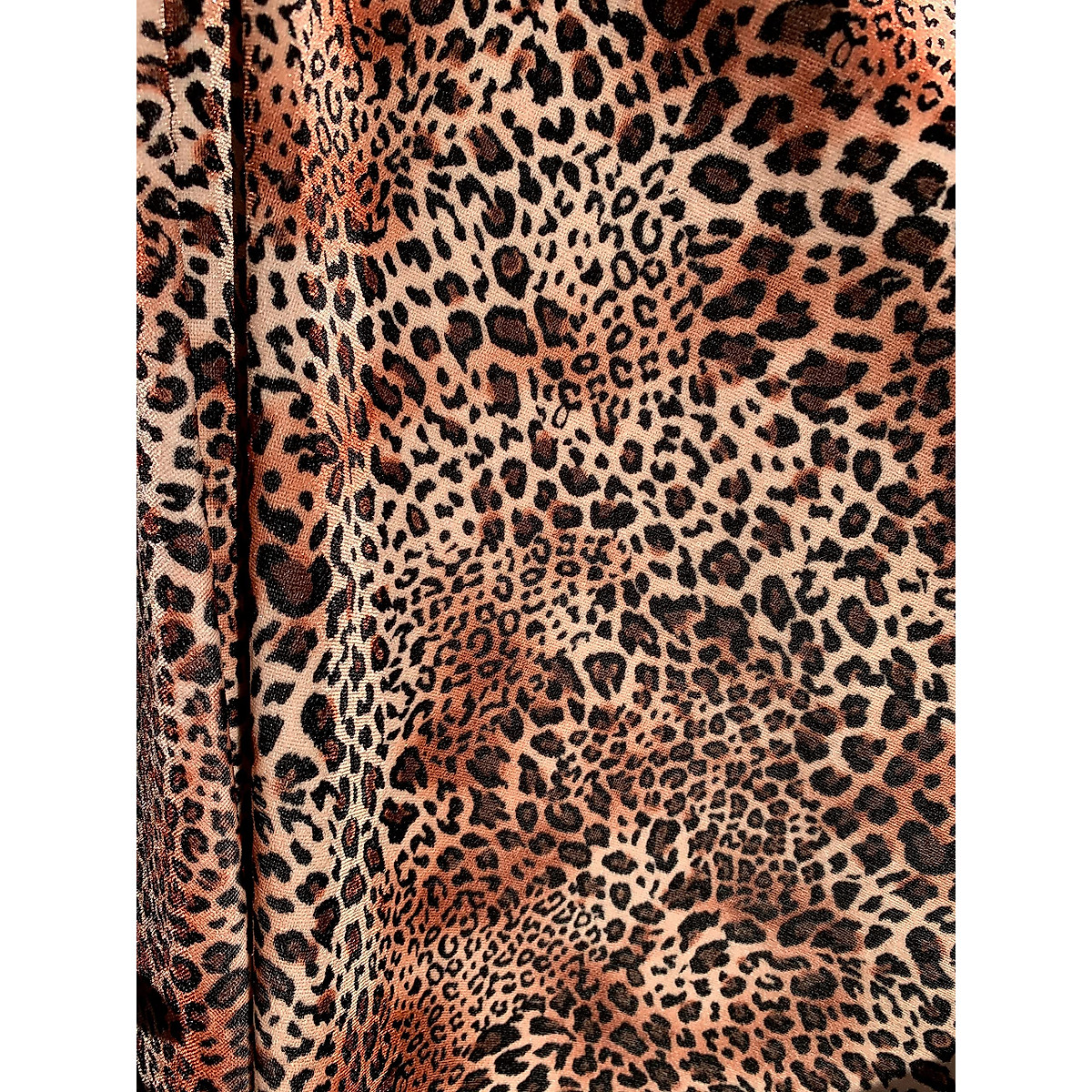 Dana Black Brown Rust Leopard Pattern Polyester Stretch Velvet Fabric for Bows, Top Knots, Head Wraps, Scrunchies, Clothes, Costumes, Crafts