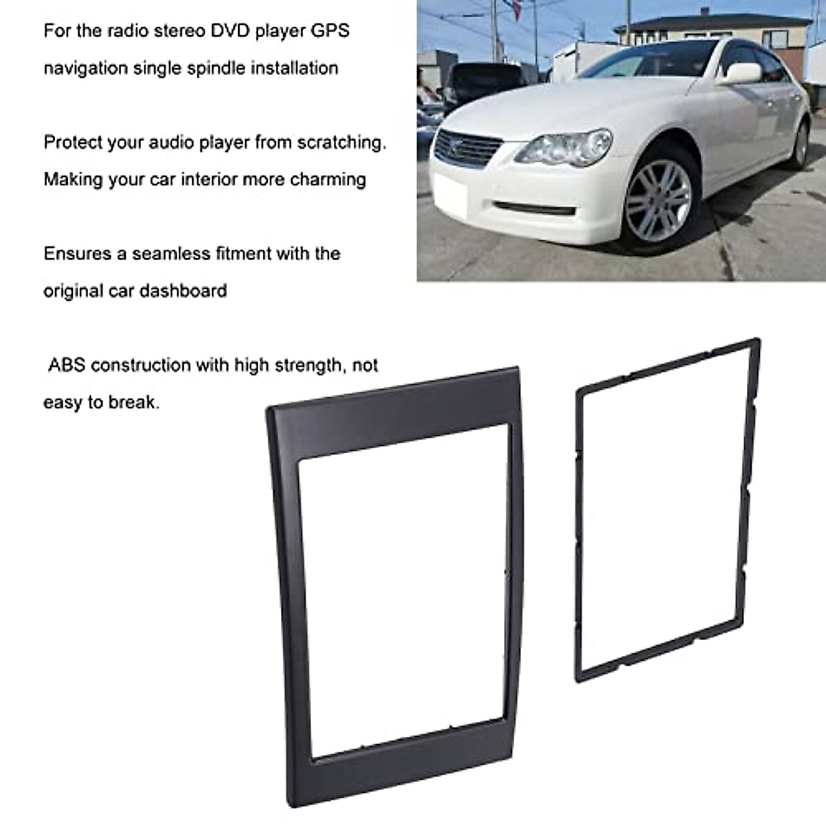 Aramox Dash Install Kit, Car Radio Stereo Fascia DVD CD Player Frame 2 DIN Dashboard Mount Trim Black Replacement for Mark X 2004?2009