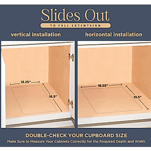 Hold N’ Storage Pull Out Trash Can Under Cabinet,2 Way Pull Out –Heavy Duty Metal, with 5 Year Limited Warranty- Garbage Trash can (Not Included) - Install Length or Widthwise, Chrome Finish