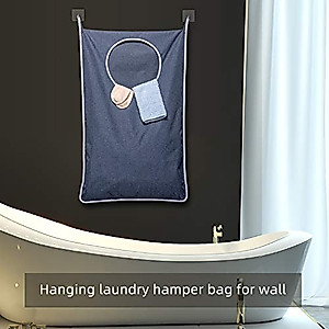 SAVERHO Large Hanging Laundry Hamper Bag, Waterproof Door Laundry Hamper for Dirty Clothes Larg Size 35X22inch Hanging Laundry Bag(Blue-2Pack)