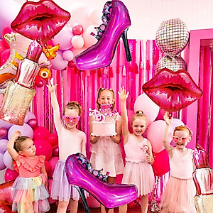 Lip balloon lipstick foil balloon Lady high heels balloon decoration,Valentine's Day, wedding, bridal shower, spa party, bachelor party balloon decoration，Spa Party Supplies for Girls