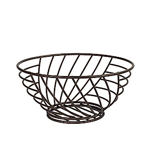 Spectrum Diversified Wright Small Steel Wire Produce Basket, Fruit Basket & Vegetable Holder, Modern Kitchen Countertop Food Storage Bowl, Bronze