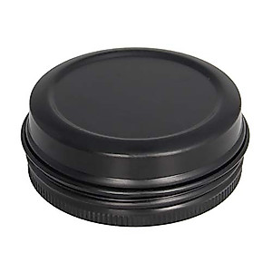 Othmro 5Pcs 1oz Metal Round Tins Aluminum Tin Cans Jar Refillable Containers 30ml Tin Cans Tin Bottles Containers with Screw Lid for Salve Spices Lip Balm Tea Candies Black 50×20mm