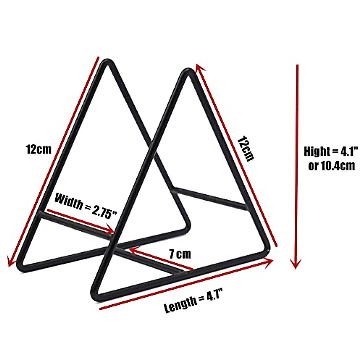 ENKORE Coaster Holder Extra Wide Triangle Design - Black Metal Rack Hold 4 to 8 Pieces Upright Standing for Better Display and Storage or Handle - Fit Round or Square Drink Mats, Sold Without Coasters