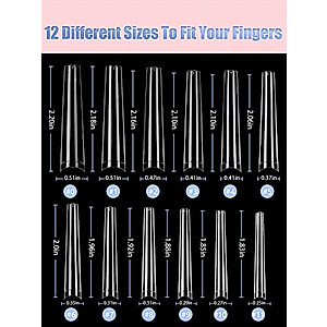 Quaferen 504Pcs Clear Coffin Nail Tips for Acrylic Nails Professional, XXXL Extra Long No C Curve Coffin Straight Acrylic Nail Tips, Half Cover No Crease Nail Extension False Nails for DIY Nail Art