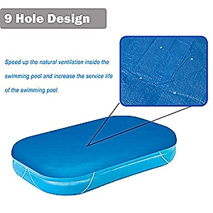 Inflatable Rectangle Pool Cover 103 in x 69 in (262 cm x 175 cm) Rectangular Pool Cover Dustproof Square for Garden Outdoor Paddling Family Rectangle Pools Protector