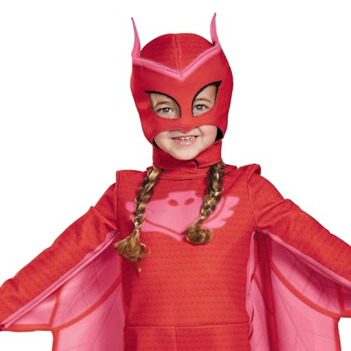 Disguise Owlette Deluxe Toddler PJ Masks Jumpsuit with Attached Boot Covers, Large/4-6X, Red