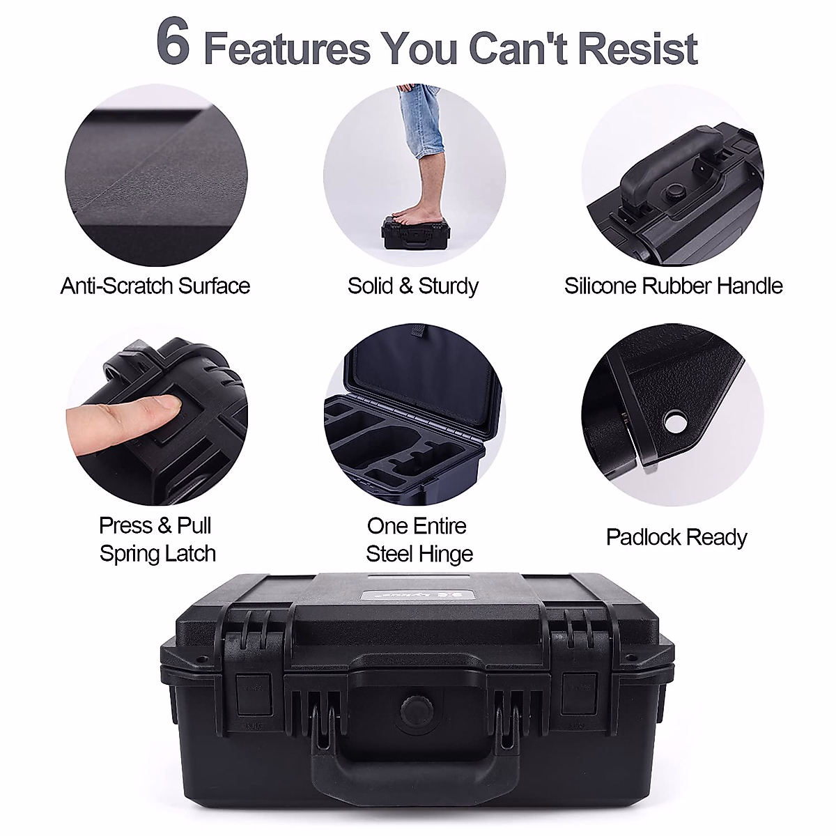 Lykus Titan MA220 Waterproof Hard Case for DJI Air 2S/Mavic Air 2 Fly More Combo, Dedicated Space for up to 11-inch iPad or Android Tablets and Holder [CASE ONLY]