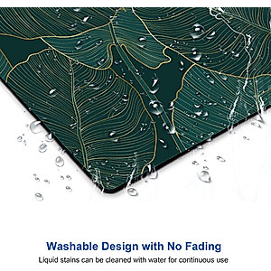 Mouse Pad, Computer Mouse Pads with Tropical Leaves Design, Mouse Mat Square Waterproof Mouse Pad Non-Slip Rubber Base MousePads for Office Laptop