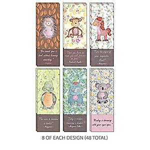 Simple Set of Bookmarks - 48 Recycled, Earth Friendly Bookmarks, Great for School Rewards or Little prizes