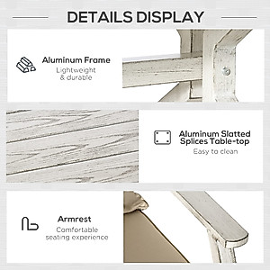 Outsunny 4 Pieces Patio Furniture Set with Cushions, Outdoor Wicker Conversation Sofa Sets, Aluminum Frame Sofa Sets for Backyard, Poolside, Garden, Beige