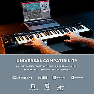 Alesis Q49 MKII - 49 Key USB MIDI Keyboard Controller with Full Size Velocity Sensitive Synth Action Keys and Music Production Software Included