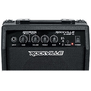 Rockville G-AMP 10 Watt Guitar Amplifier Amp with Bluetooth + Clean/Distortion