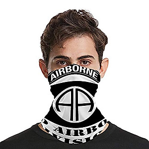 Army 82nd Airborne Division Unisex Seamless Neck Gaiter Face Mask,Multi Purpose Face Cover Neck Scarf, Outdoors Fishing Turban Balaclava,Windproof Dust&UV Sun-Protection for Bandana