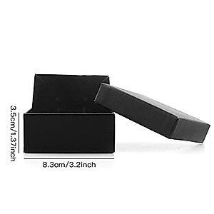 Jewelry Gift Boxes Necklace Earring Ring Box Gift Box,12 Pieces Square Cardboard Jewelry Gift Boxes,Cotton Filled Cardboard Paper Jewelry Box Gift Case (3.15x3.15x1.1 Inches) (Black)