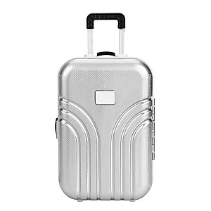 JTLB Baby Suitcase Toy Cute Plastic Rolling Suitcase Mini Luggage Box (Silver)