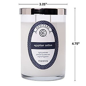Colonial Candle Egyptian Cotton Scented Jar Candle, Heritage Collection, White, 2 Wick, 11 oz