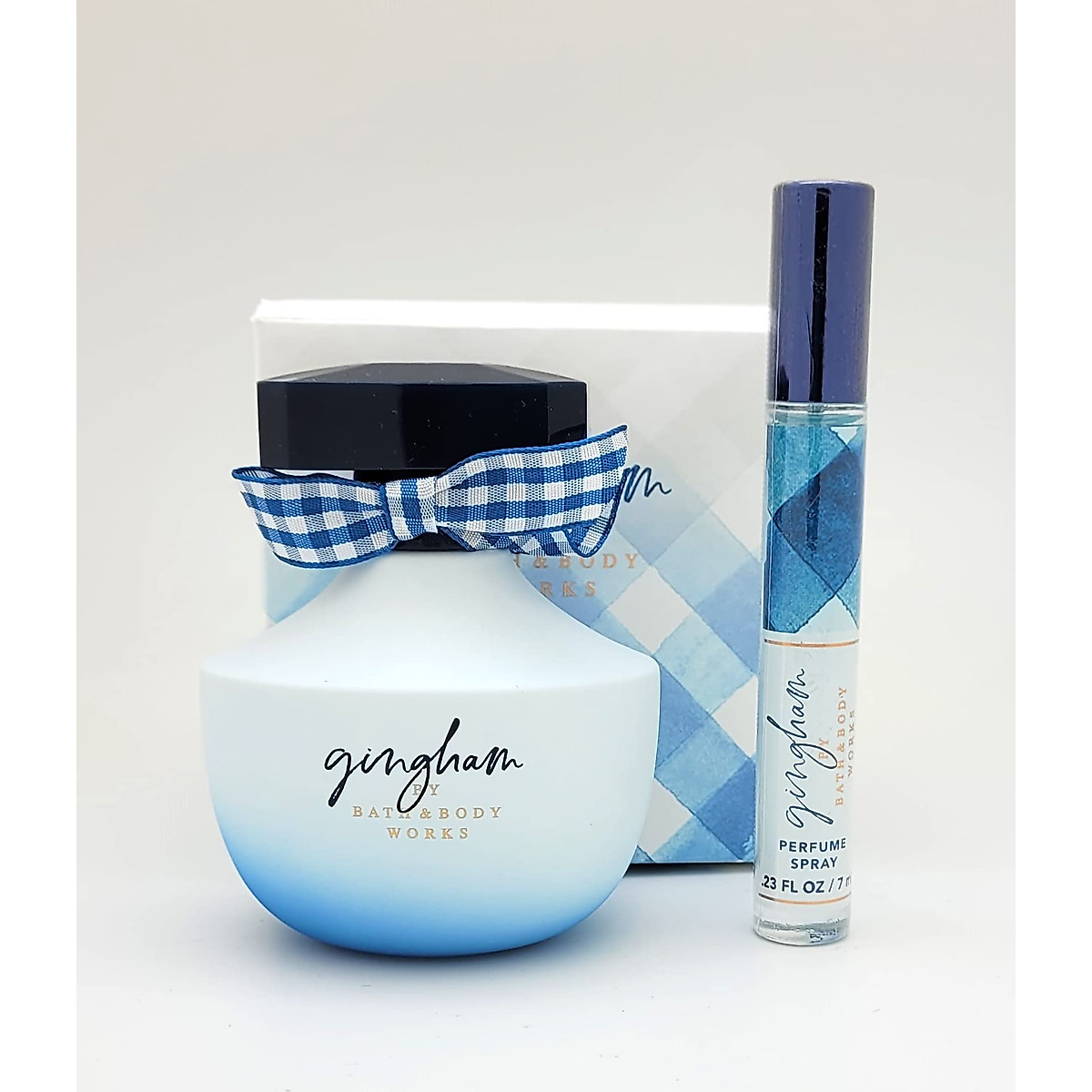 Bath & Body Works – Gingham - 2 pc Bundle - Eau de Parfum – 2.5 fl oz - In Box and Mini Perfume Spray - 0.23 fl oz
