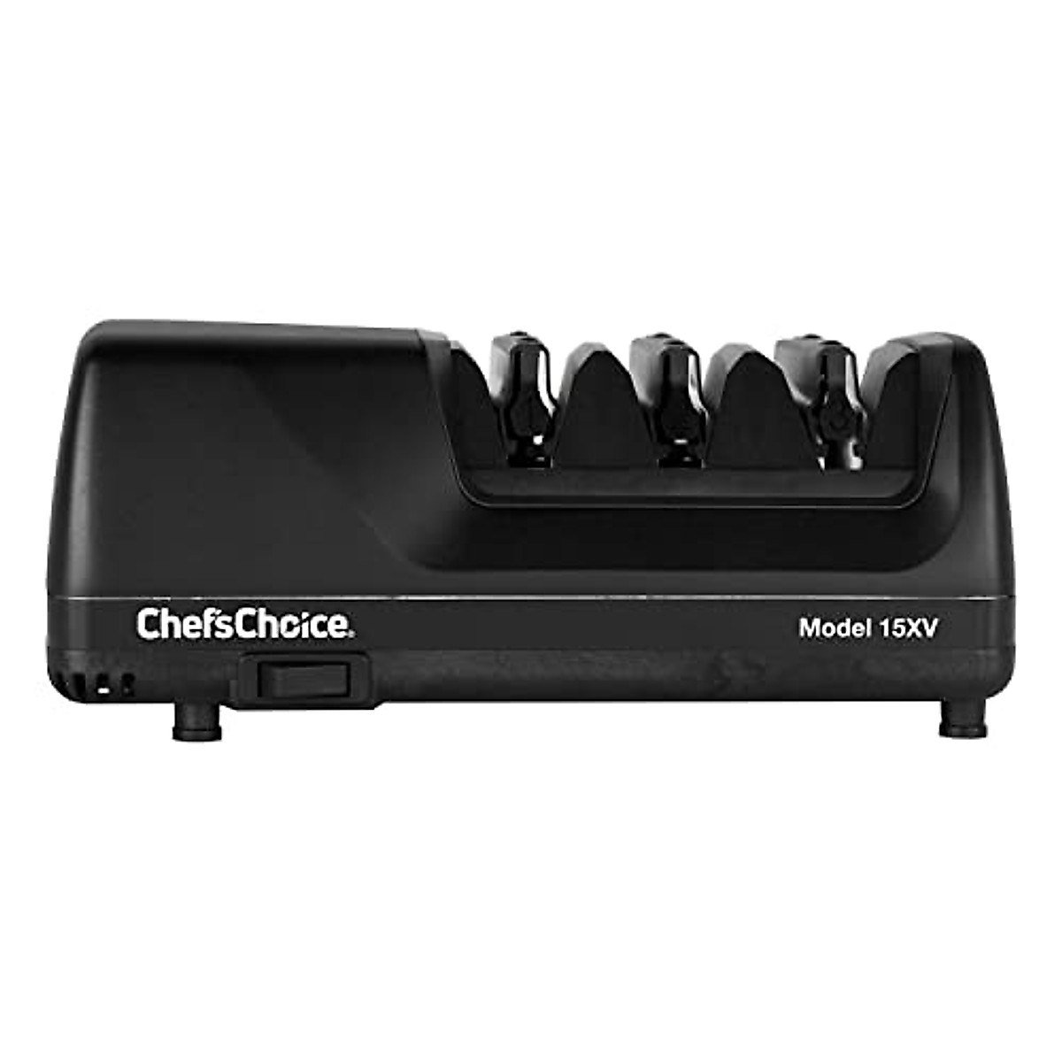 Chef’sChoice 15XV Professional Electric Knife Sharpener With 100-Percent Diamond Abrasives And Precision Angle Guides For Straight Edge and Serrated Knives, 3-Stage, Black