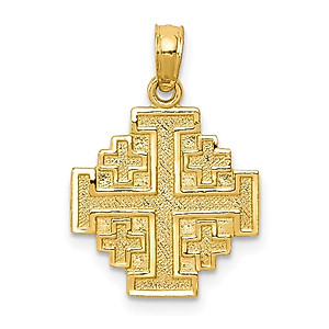 14k Jerusalem Cross Pendant 20mm 15mm style C3832