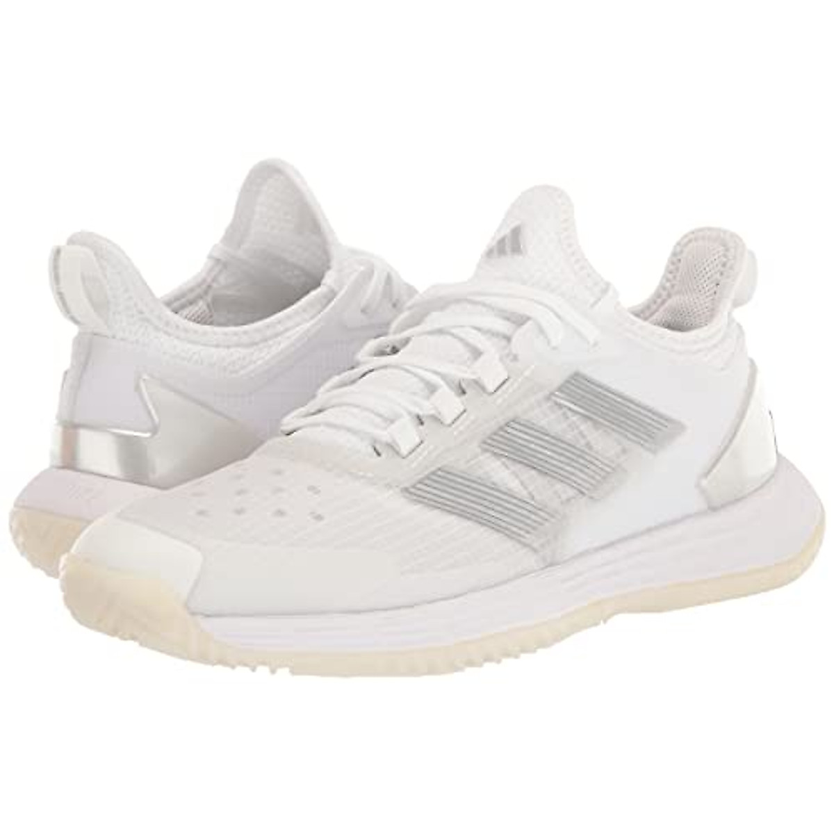 adidas Women's Adizero Ubersonic 4.1 Sneaker, White/Silver Metallic/Grey, 7.5