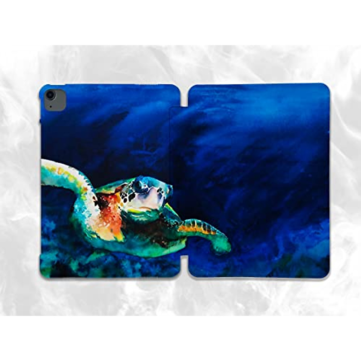 Cute Ocean Turtle Painted case Compatible with iPad Mini Air Pro 7.9 8.3 9.7 10.2 10.9 11 12.9 inch Pattern Cover New 2022 2021 Trifold Stand 3 4 5 6 7 8 9 Generation 91 (12.9 Pro 3/4/5 gen)