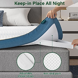 VISCOFLEX 4 Inch Firm Memory Foam Mattress Topper Queen Size, Gel Infused Bed Topper with High Density Support Foam-Relieve Back Pain with Ultra Comfy Cover