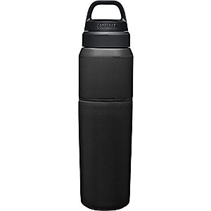 CamelBak MultiBev Water Bottle & Travel Cup – Vacuum Insulated Stainless Steel – Black – 22oz bottle & 16oz cup