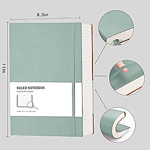 RETTACY A4 Notebook College Ruled with 320 Pages -Softcover Large Journal for Men and Women with 100GSM Lined Paper,PU Leather,Inner Pocket,8.5''×11''