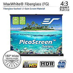 Elite Screens PicoScreen Series, Light-Weight Pull Up Manual Projector Screen, 45-inch 16:9, Portable Table-Top Pull-Up Home Theater Movie Office Classroom Fiberglass Projection Screen, PC45W, Black