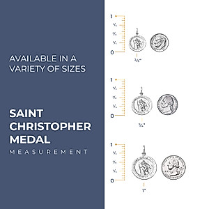 PicturesOnGold.com Saint Christopher Religious Medal - Solid Sterling Silver, 3/4 Inch Size of a Nickel