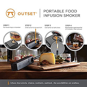 Outset Portable Food Infusion Smoker, 9-Inch, Black