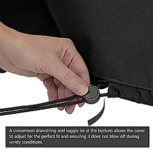 SELUGOVE Fire Pit Cover Round for Solo Stove Yukon Waterproof Winter Indoor Outdoor 32"Dia x 18.5"H 600D Polyester Anti-Crack Heavy Duty - Black,Solo Stove Yukon Cover