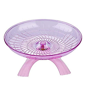 Hamster Flying Saucer Wheel, Jogging Running Wheel for Hamster Small Pets, Anti Slip Easy to Install Plastic Flying Saucer Exercise Wheel 7 Inch