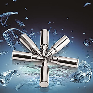 Whiskey Bullet Stones, Stainless Steel Whisky Rocks, Reusable ice Cube Metal Ice, Gifts for Men Dad, Christmas Stocking Stuffer, Whiskey Stones Rocks Bullet Shaped Ice Cubes (Size : Large)