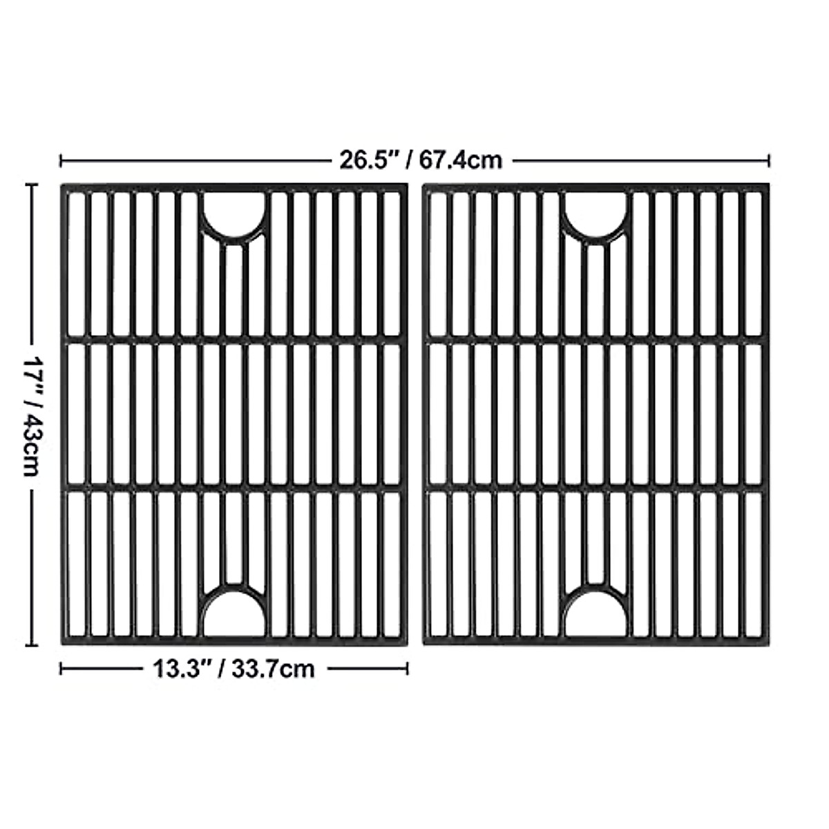 Grill Grates for Nexgrill Home Depot 720-0830H 720-0783E 720-0670C, 17 Inch Cast Iron Replacement Parts for Nexgrill 720-0888 720-0888N Charbroil 463241113 463446015 720-0670D, Master Forge 1010037
