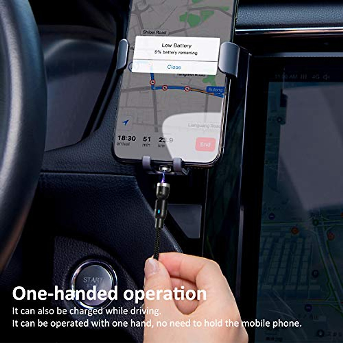 CJOY Magnetic Charging Cable(4 Pack 10ft+10ft+10ft+10ft), 540°Degree Rotation Magnetic USB Cable, Nylon Braided Magnetic Phone Charger, Charging Cable for Type C, Micro USB…