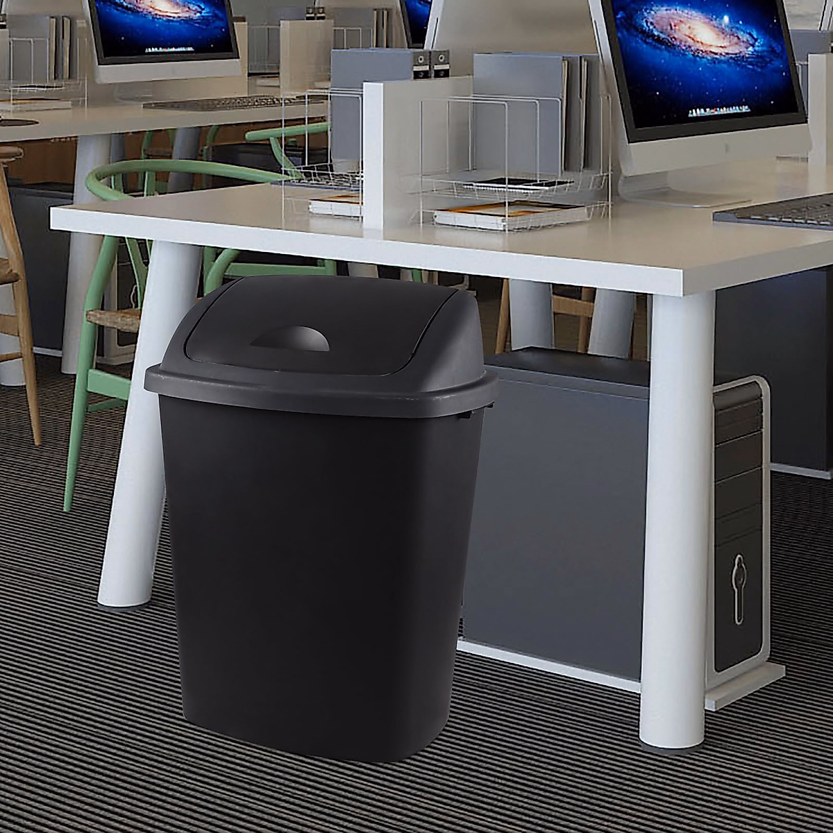 Uumitty Kitchen Trash Can 18.5 Gallon with Swing Lid, 70L Plastic Tall Garbage Can Outdoor and Indoor, Perfect for Commercial Offices, Home Office, 4 Pack