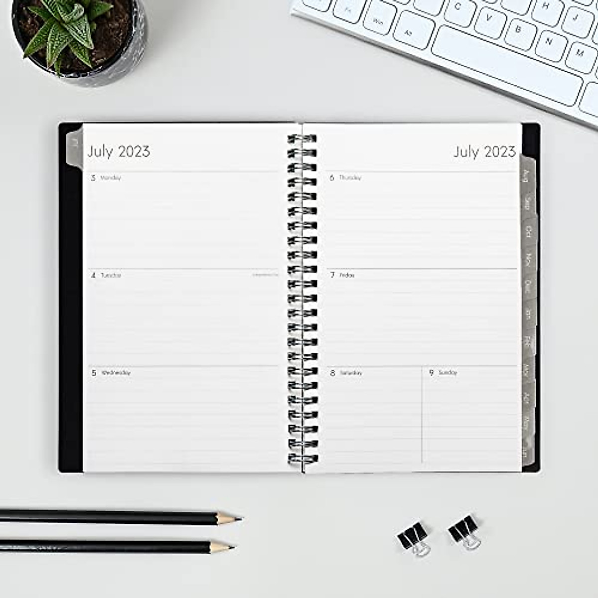 Blue Sky 2023-2024 Academic Year Weekly and Monthly Planner, 5" x 8", Flexible Cover, Wirebound, Enterprise (144720)