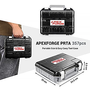 APEXFORGE M0 Rotary Tool Accessories Kit, 357 Pcs Accessories, 1/8"(3.2mm) Diameter Shanks, Universal Fitment for Easy Cutting, Sanding, Grinding, Drilling, and Engraving (Rotary Tool Not Included)